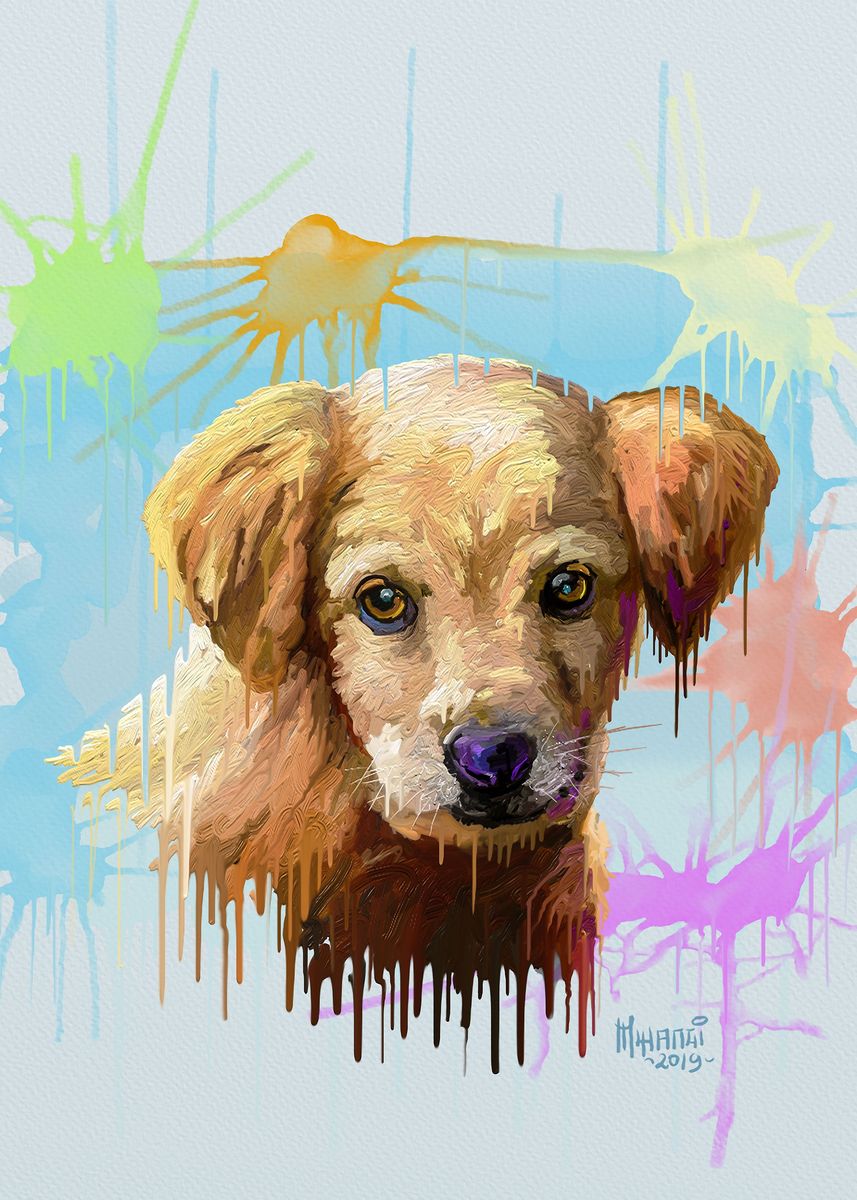 'Cute Drippy Puppy' Poster by Anthony Mwangi | Displate