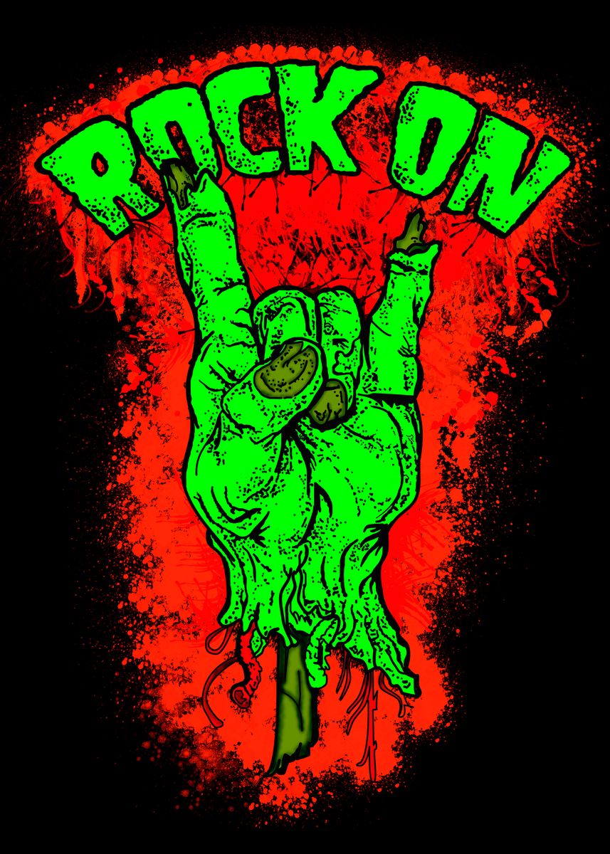 'Rock Zombie' Poster, picture, metal print, paint by Cynthia Blanco ...