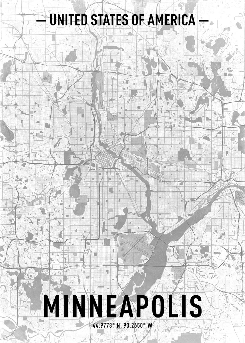 'Minneapolis' Poster, picture, metal print, paint by Cornel Vlad | Displate