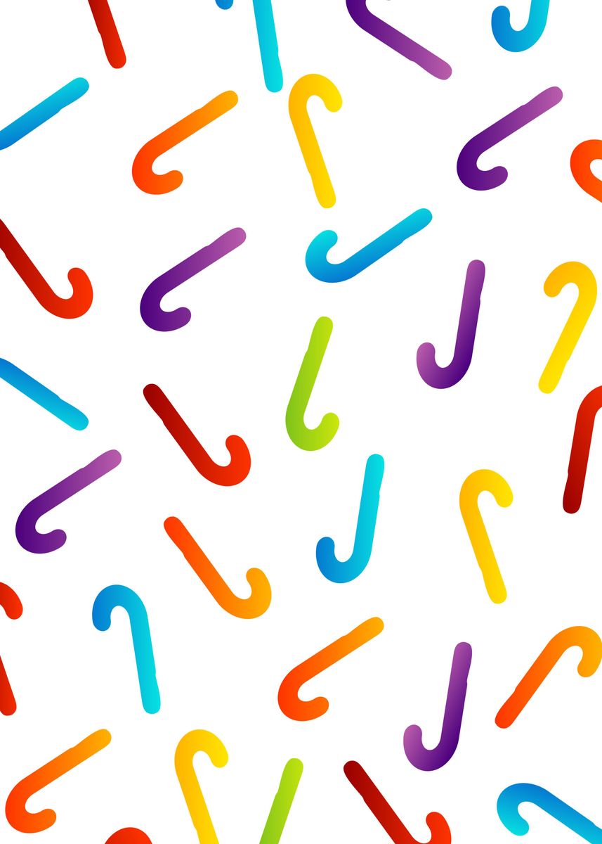 'Colorful candy canes ' Poster, picture, metal print, paint by Shawlin ...