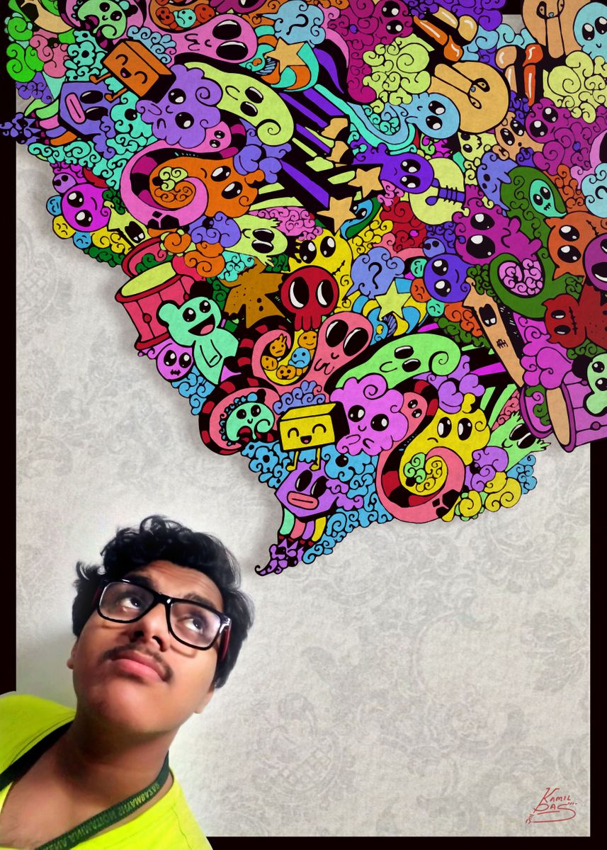 'Creatures in my mind ' Poster, picture, metal print, paint by Kamil ...