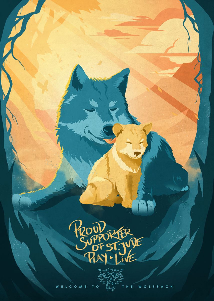 '2019 Wolfpack St. Jude' Poster, picture, metal print, paint by Lobos ...