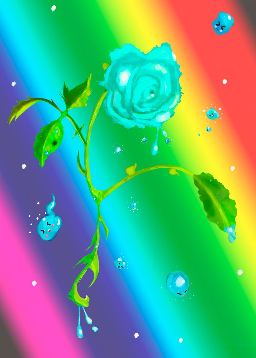 'Slime Rose' Poster, picture, metal print, paint by MASTER AGM | Displate