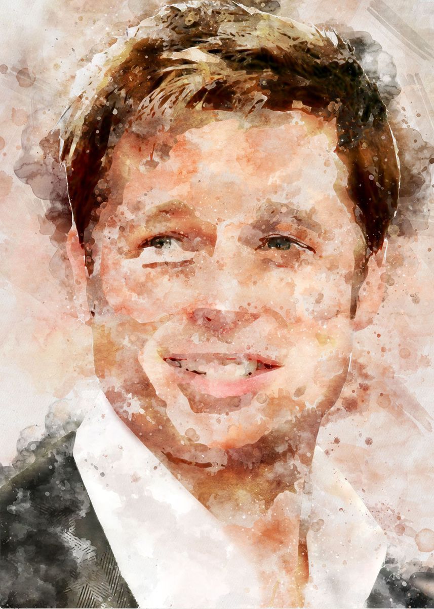 'Brad Pitt Smile' Poster, picture, metal print, paint by Dedy Rahmanto ...