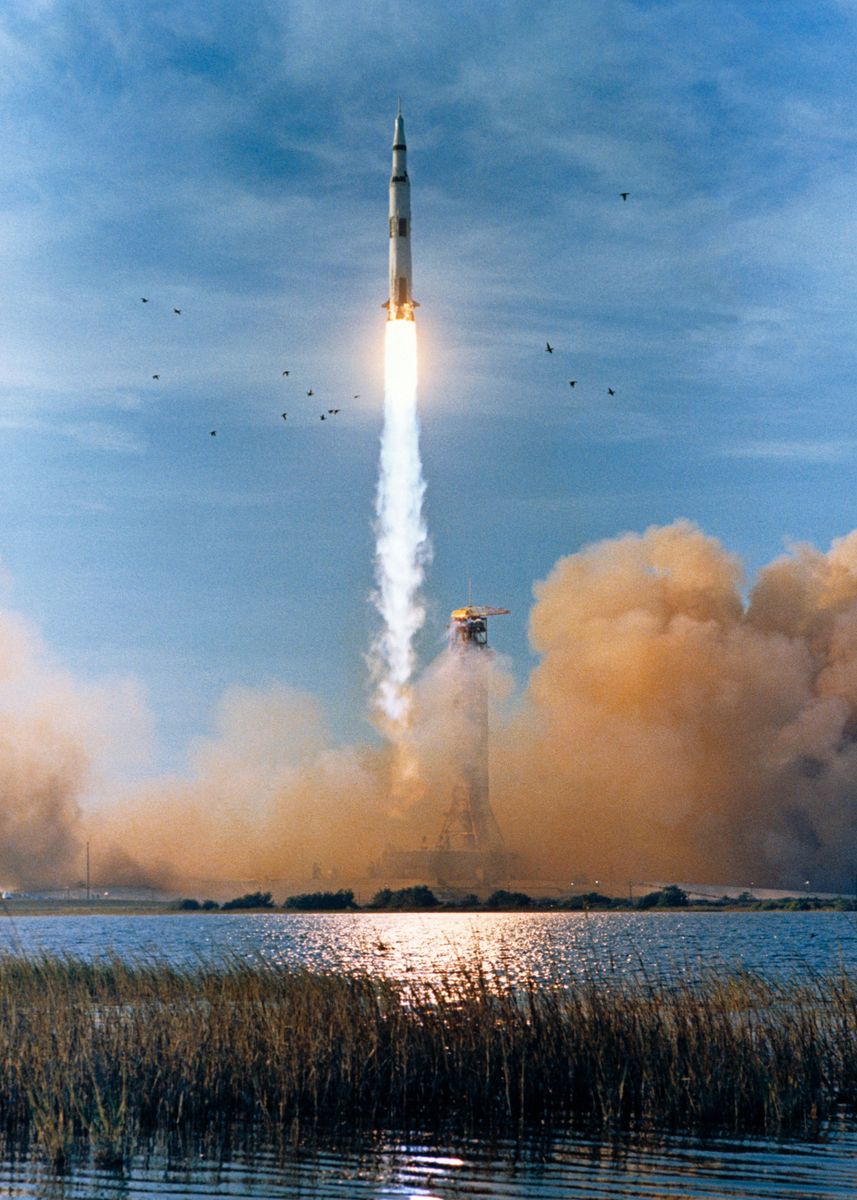 'Apollo 8 Launch' Poster, picture, metal print, paint by Grace Gifts ...