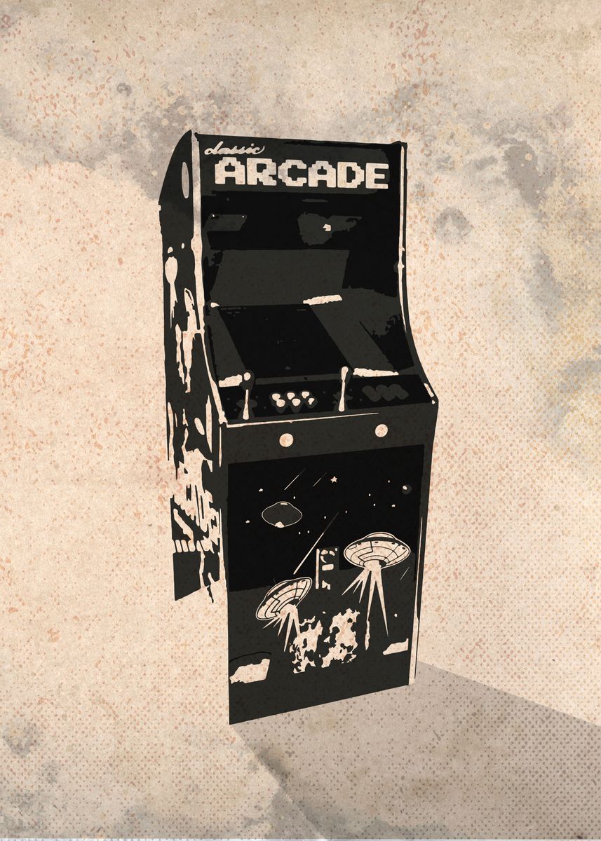 'Vintage Arcade' Poster, picture, metal print, paint by Emanuely Heyt ...