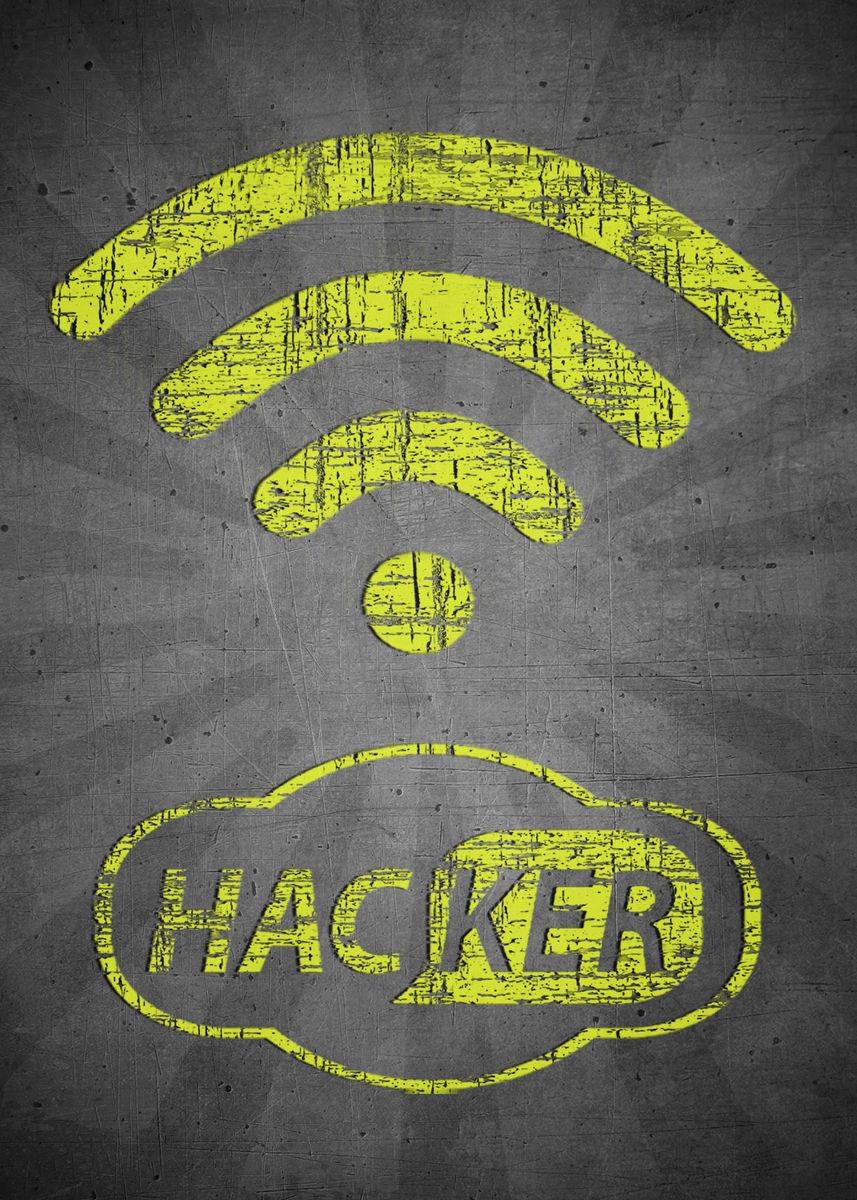 'Wi Fi Hacker' Poster, picture, metal print, paint by М Dam | Displate
