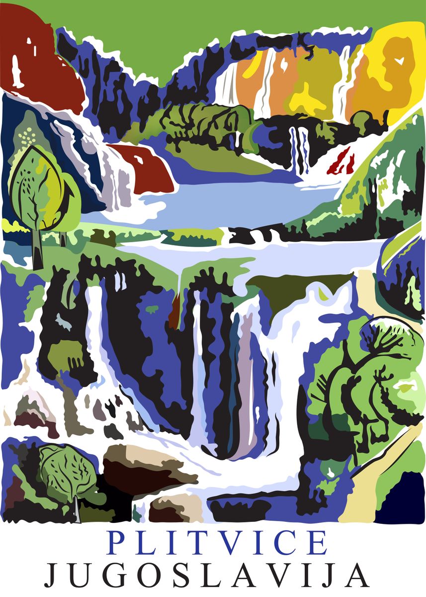 'Plitvice' Poster, picture, metal print, paint by Long Shot | Displate