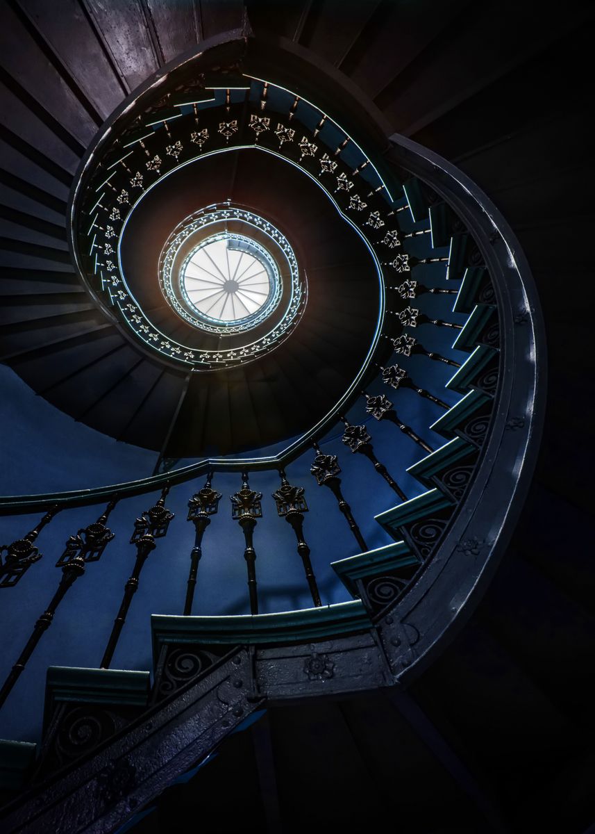 'Blue staircase' Poster by Jaroslaw Blaminsky | Displate