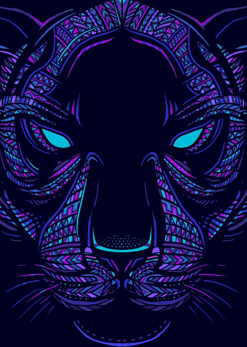 'Aztec Panther' Poster by bongksy | Displate