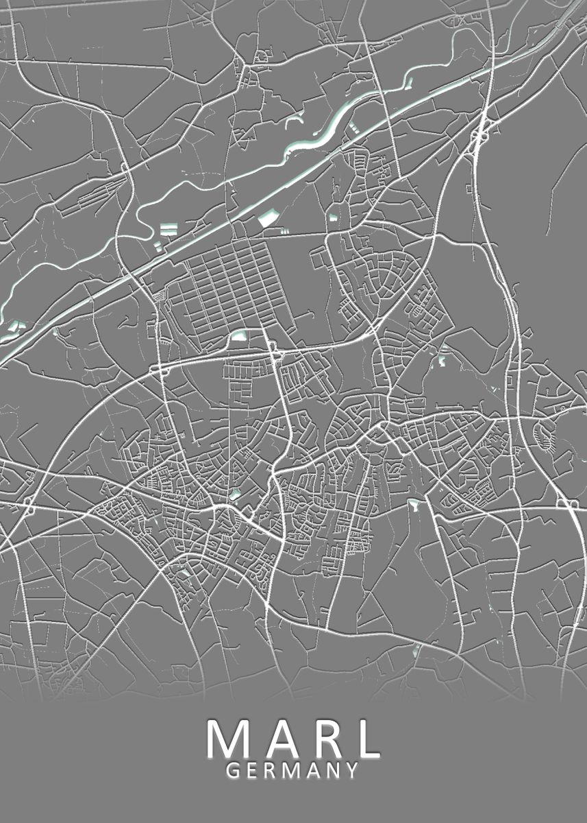 'Marl Germany City Map' Poster by City Map Art Prints | Displate