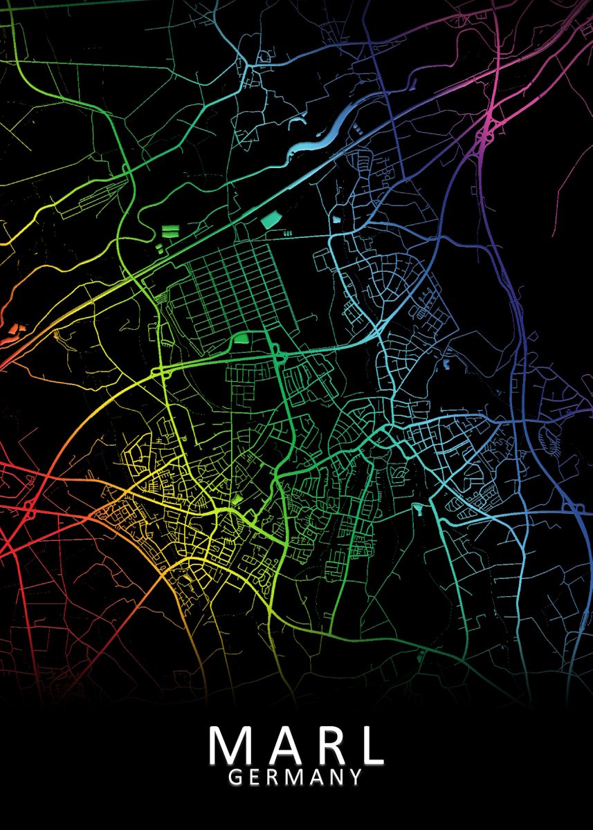 'Marl Germany City Map' Poster, picture, metal print, paint by City Map ...