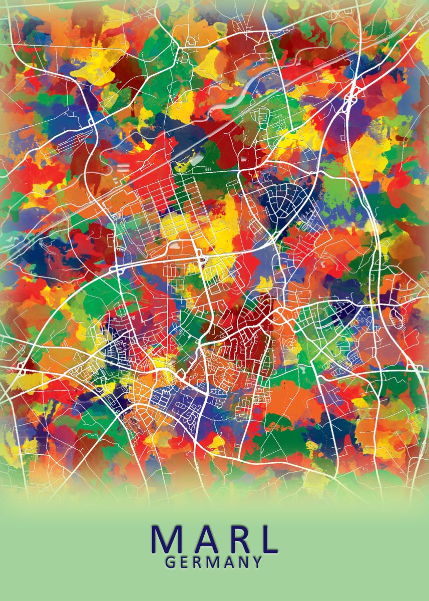 'Marl Germany City Map' Poster, picture, metal print, paint by City Map ...