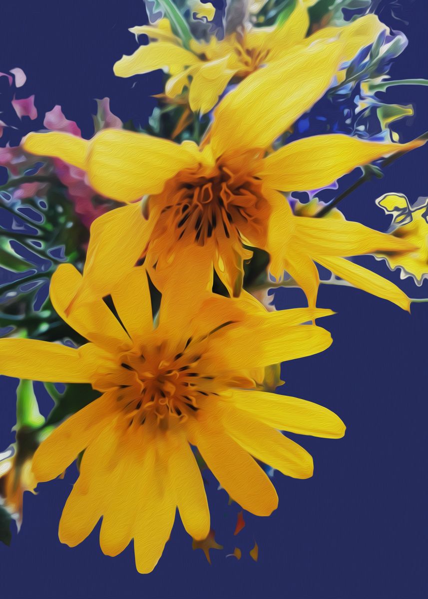 'Sunshine flowers' Poster by Edy Art Space | Displate