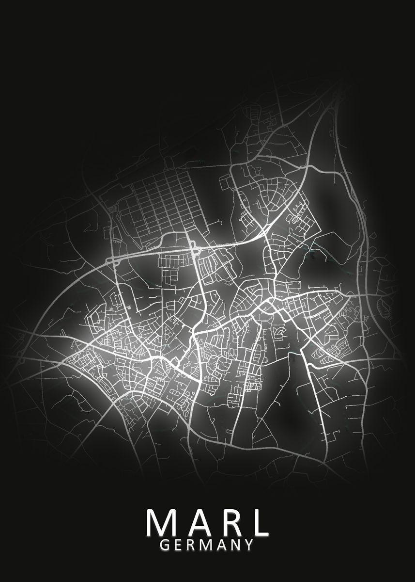 'Marl Germany City Map' Poster, picture, metal print, paint by City Map ...