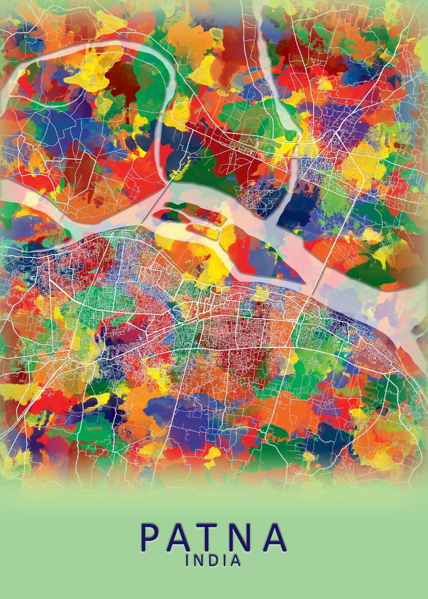 'Patna India City Map' Poster, picture, metal print, paint by City Map ...