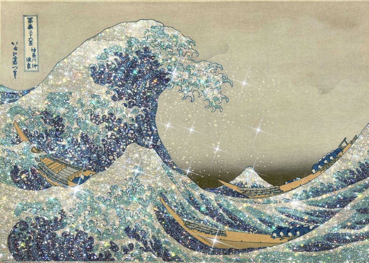 'Hokusai - The Glitter Wave' Poster by Artelele | Displate