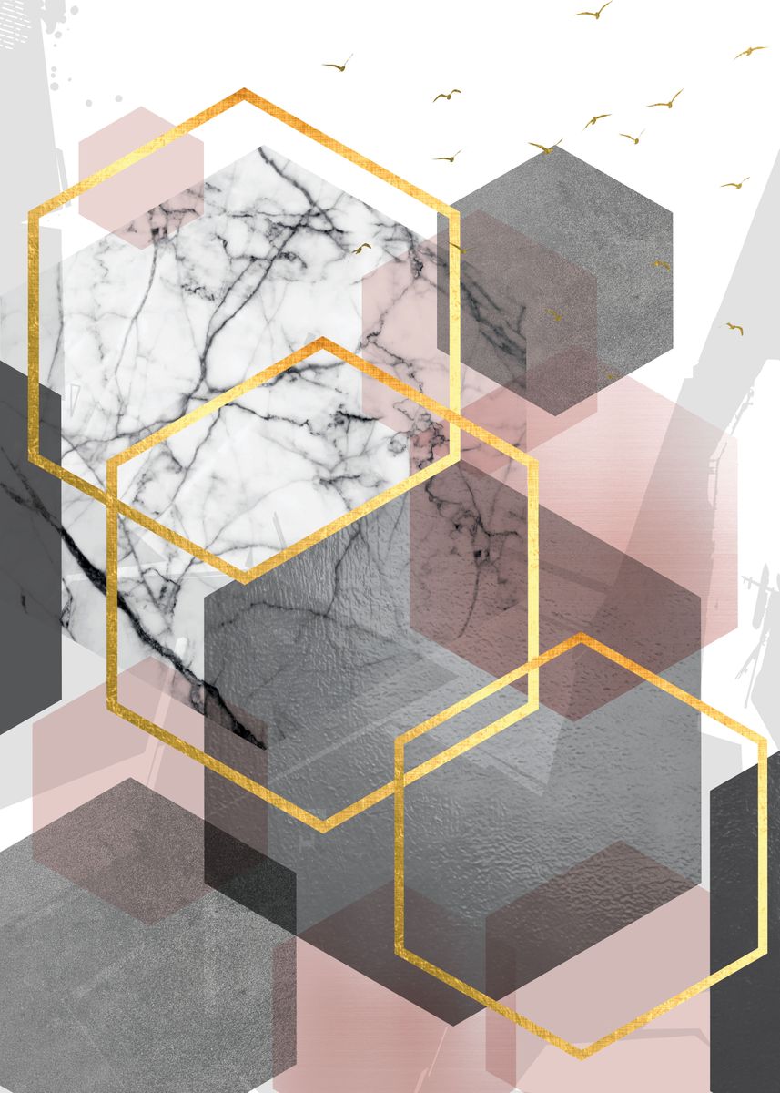 'Hexagonal Landscape' Poster, picture, metal print, paint by Urban ...