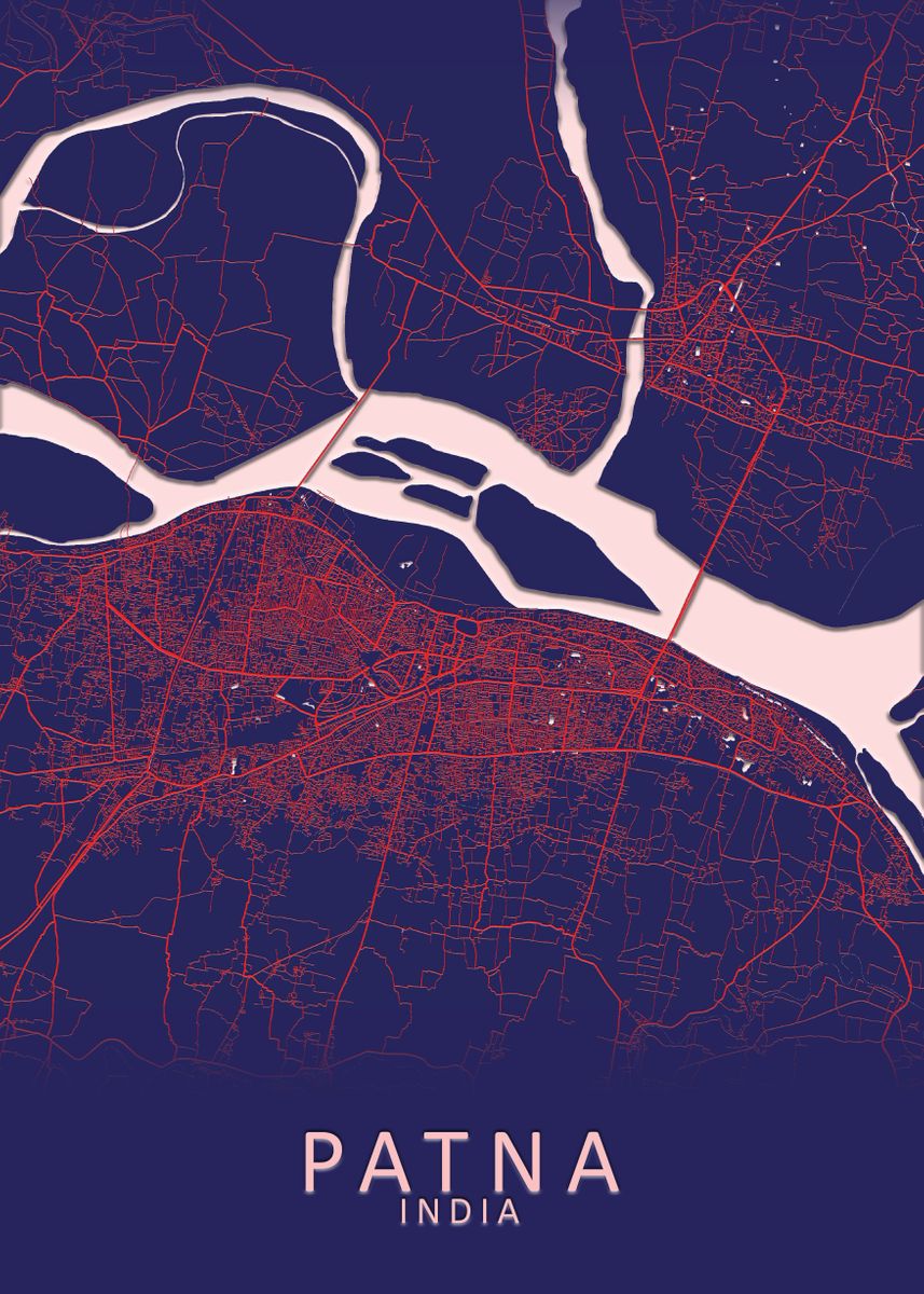 'Patna India City Map' Poster, picture, metal print, paint by City Map ...