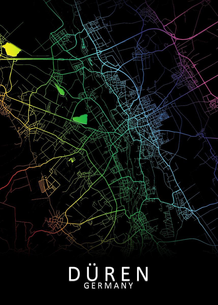 'Duren Germany City Map' Poster by City Map Art Prints | Displate