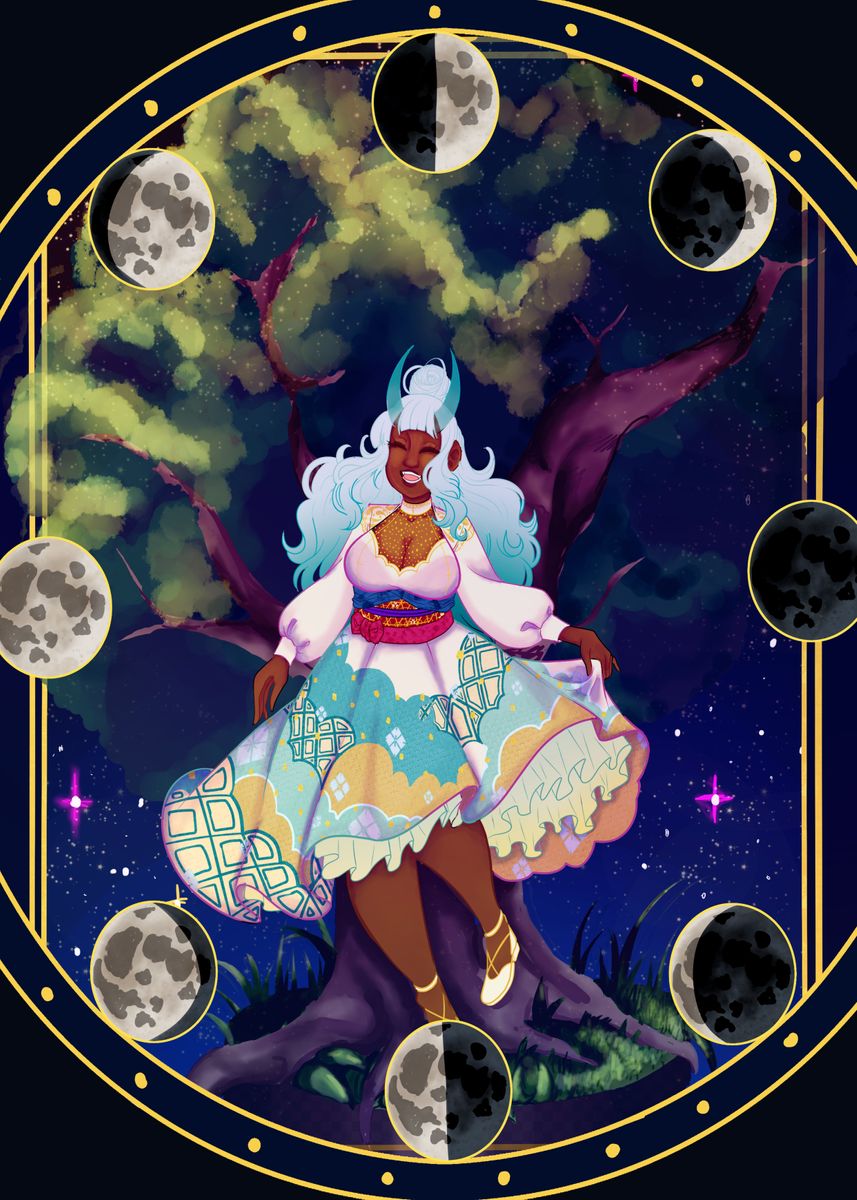 'Goddess of the Moon' Poster, picture, metal print, paint by P GLiTCHii | Displate