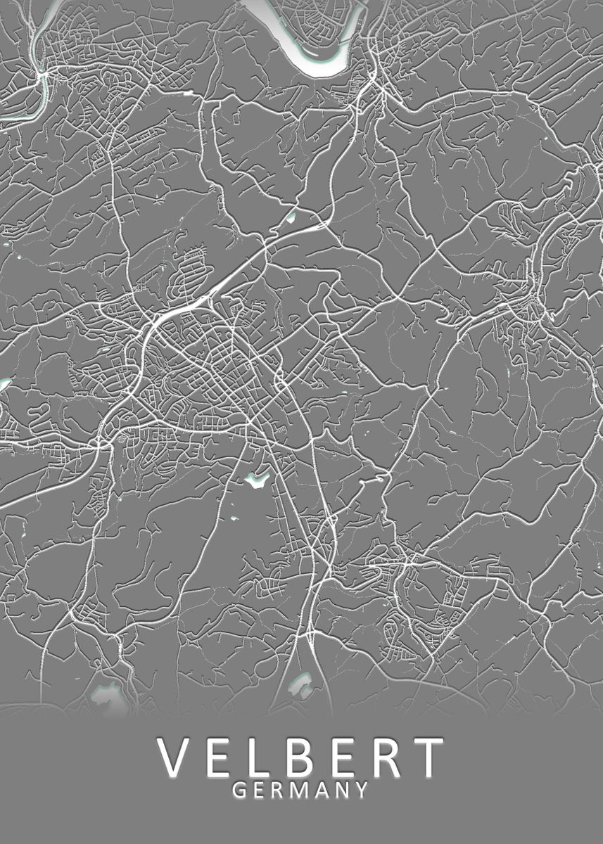 'Velbert Germany City Map' Poster by City Map Art Prints | Displate