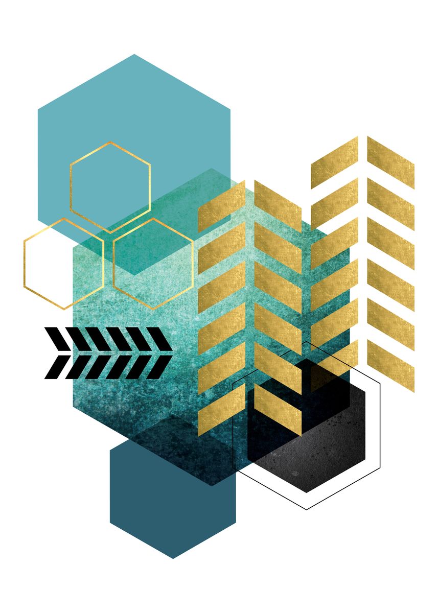 'Teal Geo 2' Poster by Urban Epiphany | Displate