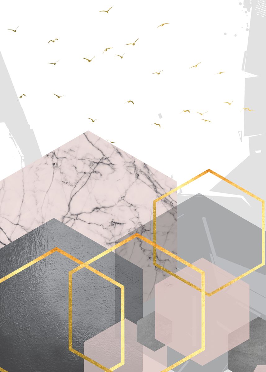 'Hexagonal Landscape No 2' Poster, picture, metal print, paint by Urban ...