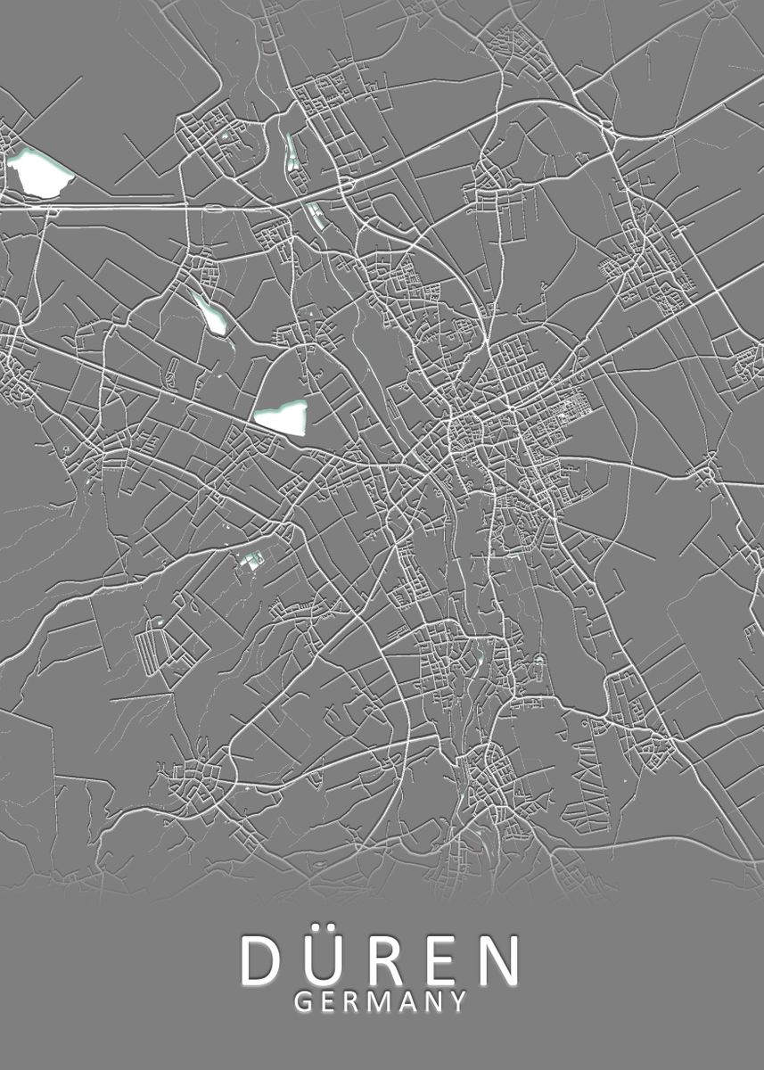 'Duren Germany City Map' Poster, picture, metal print, paint by City ...