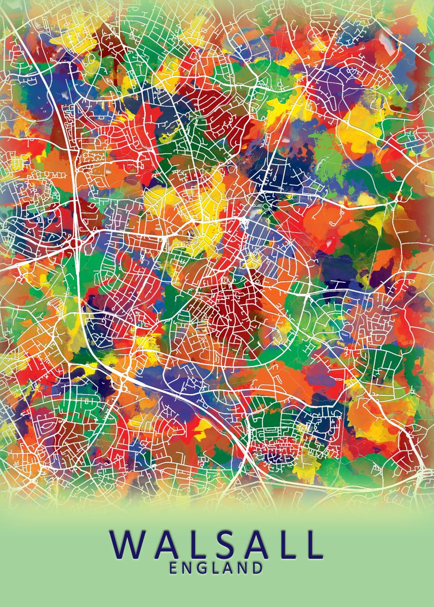 'Walsall England City Map' Poster by City Map Art Prints | Displate
