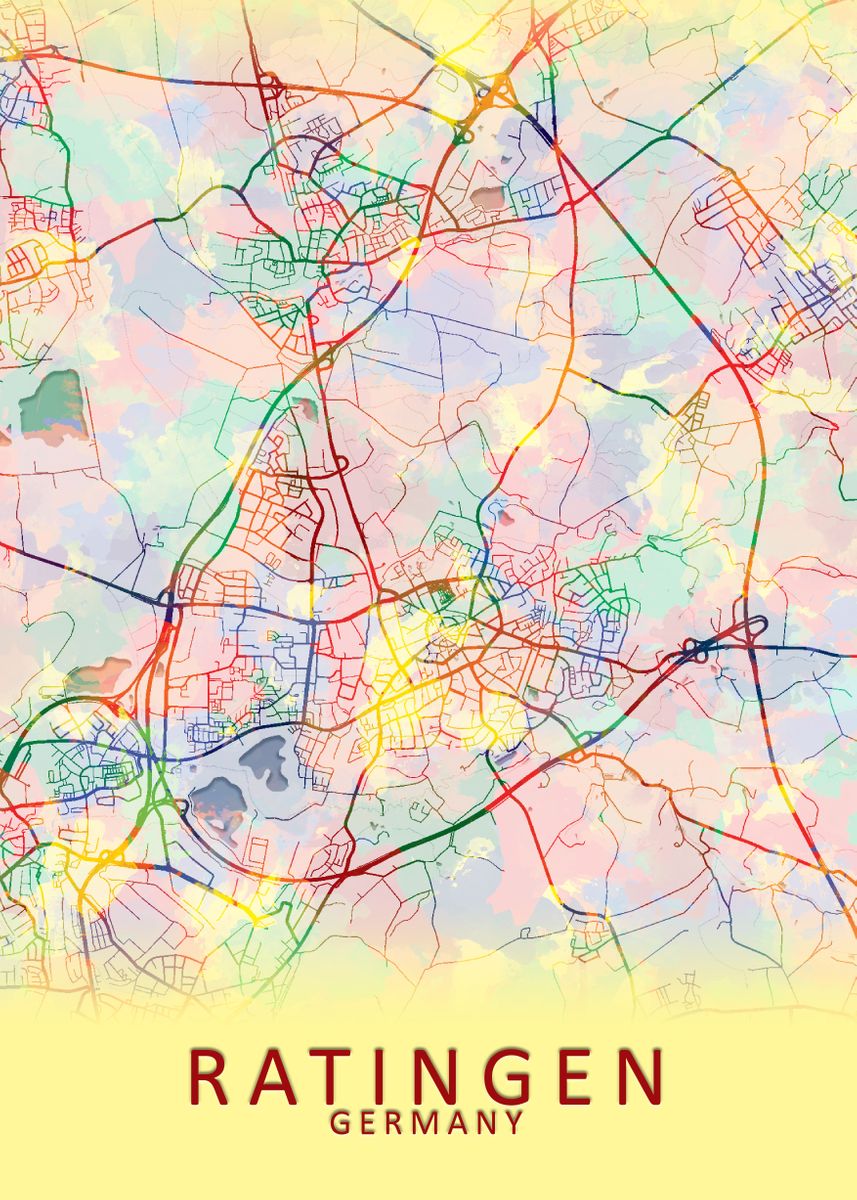 'Ratingen Germany City Map' Poster by City Map Art Prints | Displate