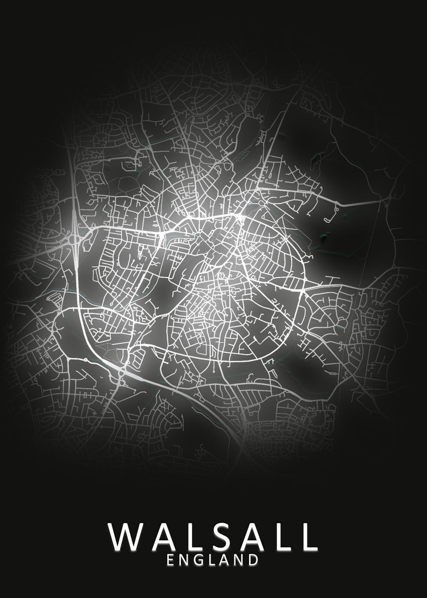 'Walsall England City Map' Poster by City Map Art Prints | Displate