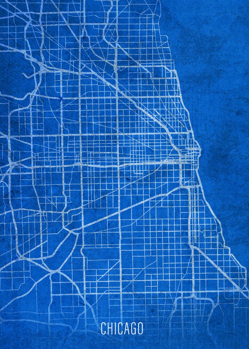 'Chicago City Street Map' Poster by Design Turnpike | Displate