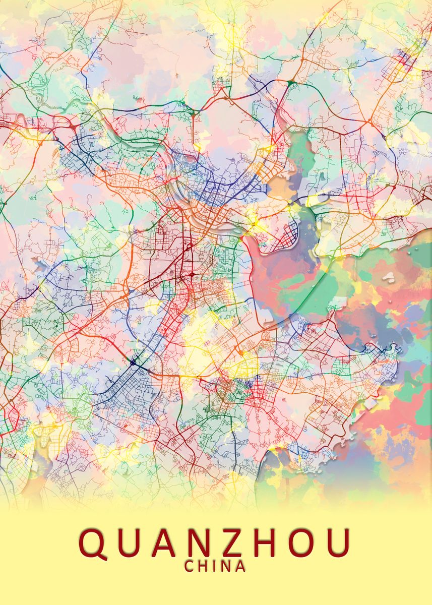 'Quanzhou China City Map' Poster by City Map Art Prints | Displate