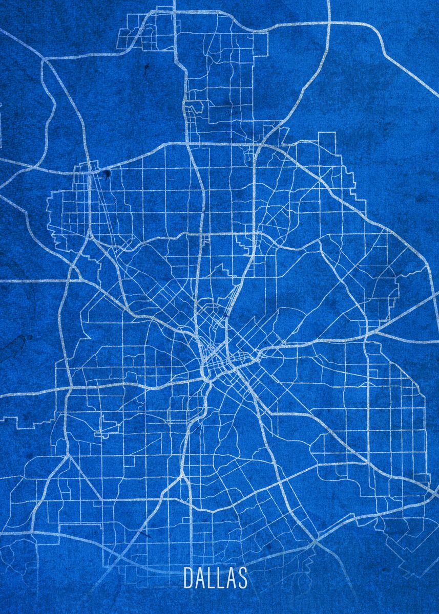 'Dallas City Street Map' Poster, picture, metal print, paint by Design ...