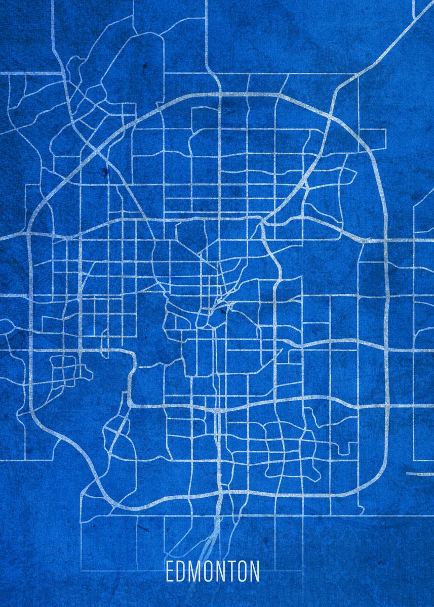 'Edmonton City Street Map' Poster, picture, metal print, paint by ...