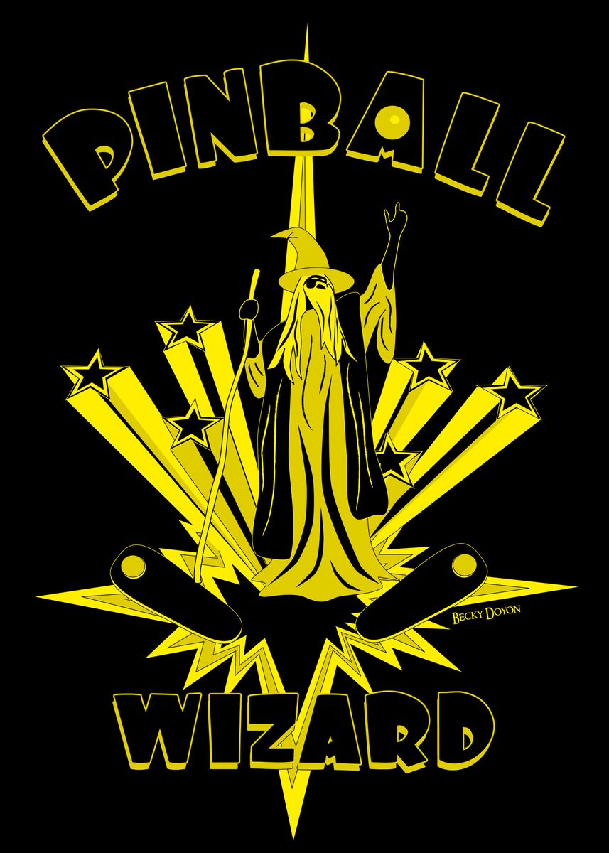 'Pinball Wizard' Poster, picture, metal print, paint by Becky Doyon ...