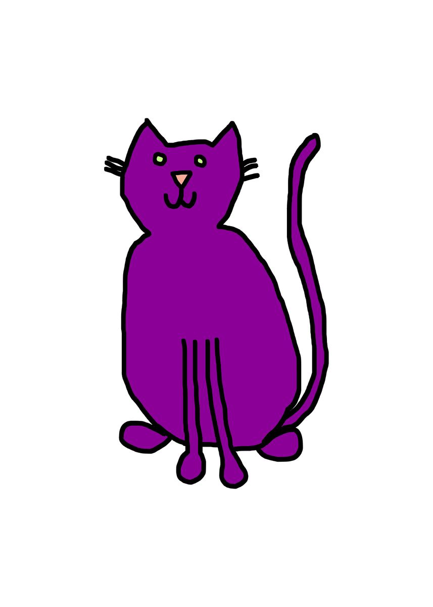 'Purple Cat' Poster, picture, metal print, paint by ellenhenryart ...
