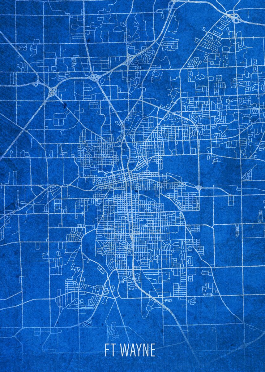 'Ft Wayne City Street Map' Poster by Design Turnpike | Displate