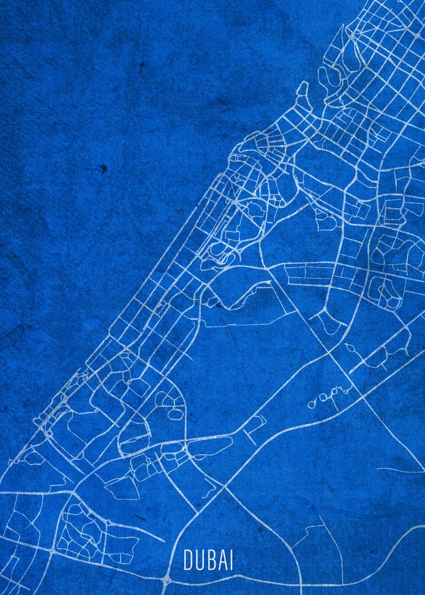 'Dubai City Street Map' Poster, picture, metal print, paint by Design ...