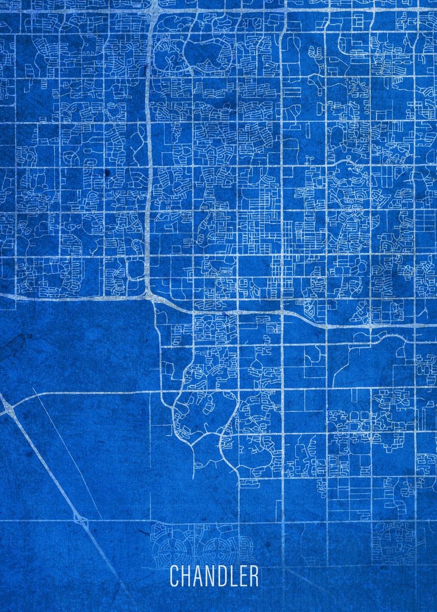 'Chandler City Street Map' Poster, picture, metal print, paint by ...