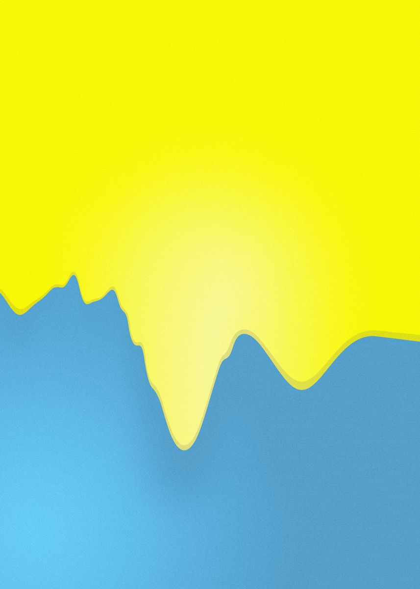 'Abstract Yellow Blue' Poster by Bas Perapong | Displate