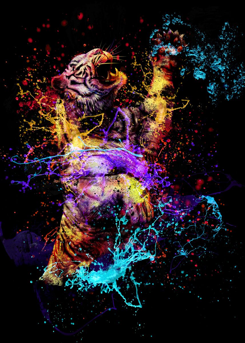 'tiger' Poster, picture, metal print, paint by Dmitry Belov | Displate