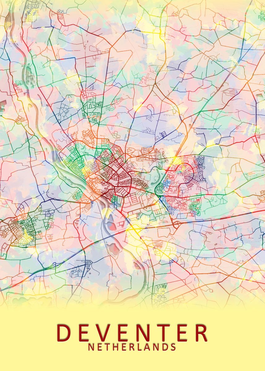 'Deventer Netherlands Map' Poster by City Map Art Prints | Displate