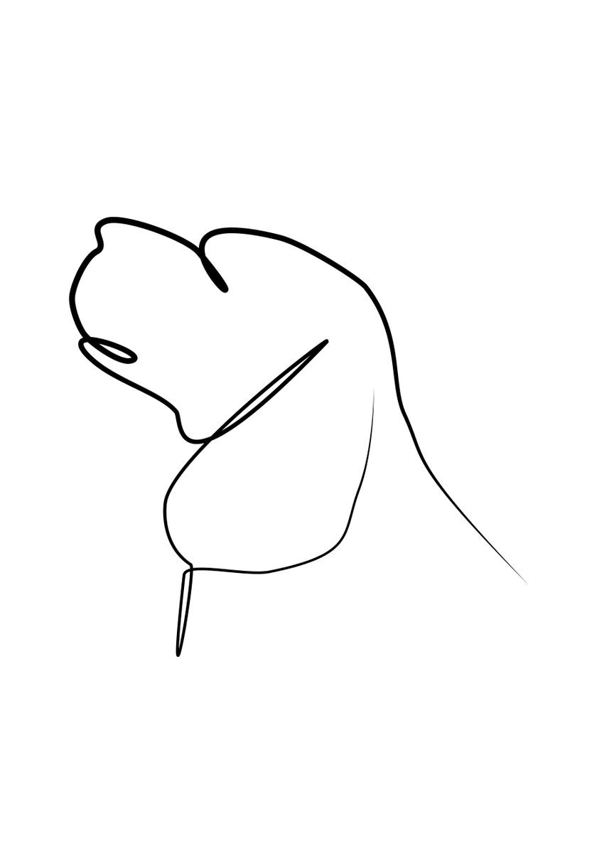 'One line dog' Poster, picture, metal print, paint by Fluffy Moomin ...