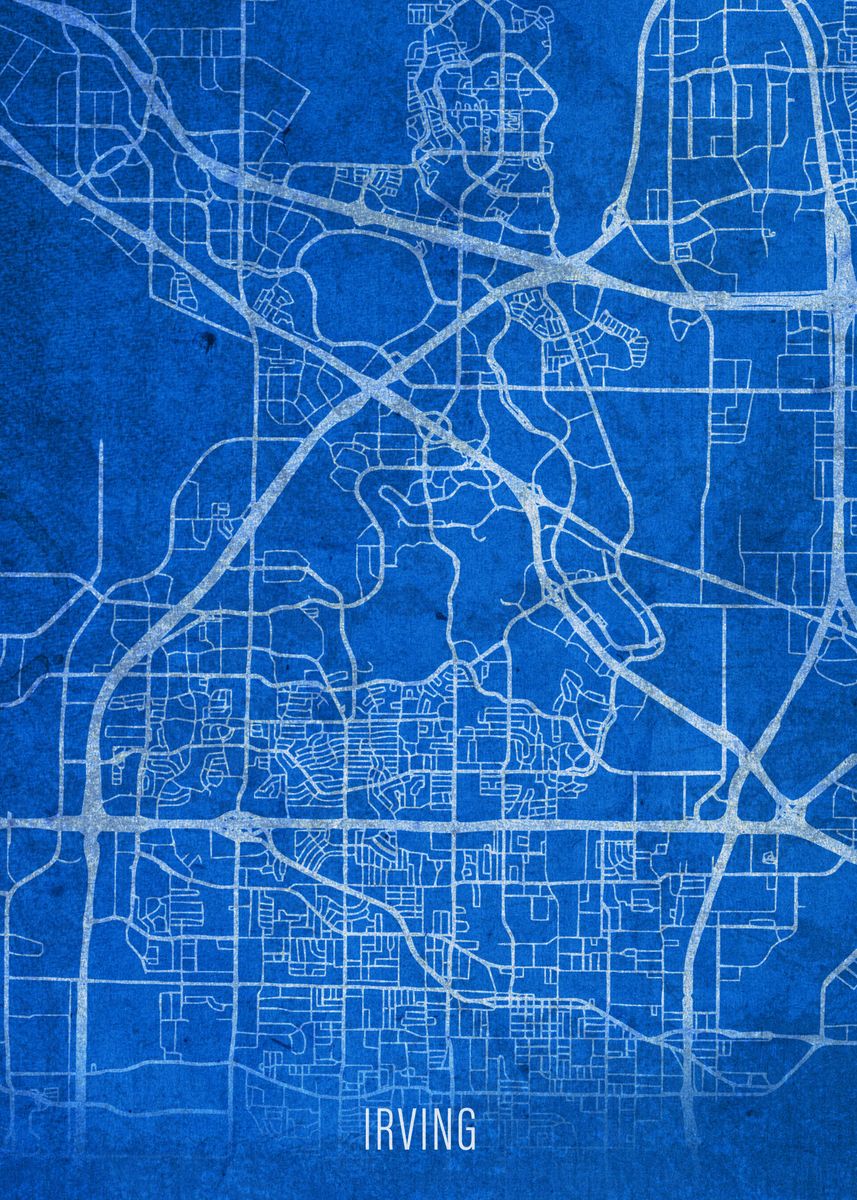 'Irving City Street Map' Poster, picture, metal print, paint by Design ...