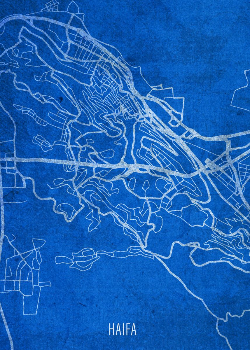 'Haifa City Street Map' Poster, picture, metal print, paint by Design ...