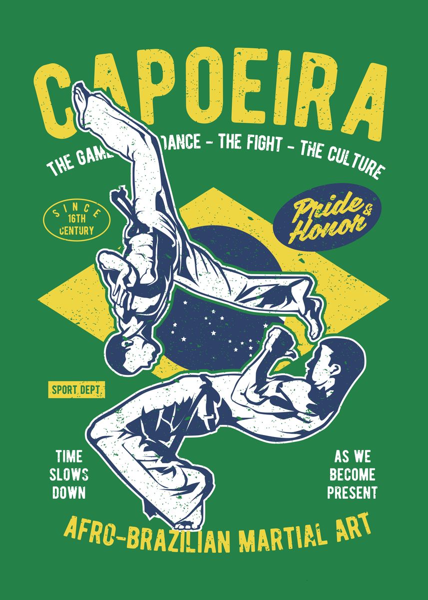 'Capoeira Dance Fighting' Poster, picture, metal print, paint by Chris ...