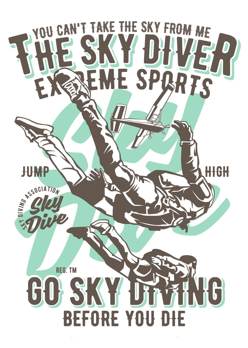 'Extreme Sky Diving' Poster, picture, metal print, paint by Chris ...