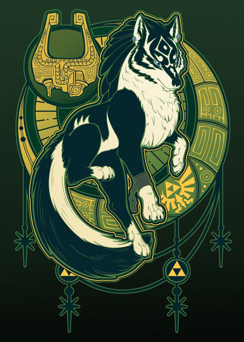 'Twilight Wolf' Poster, picture, metal print, paint by Venetia Jackson ...